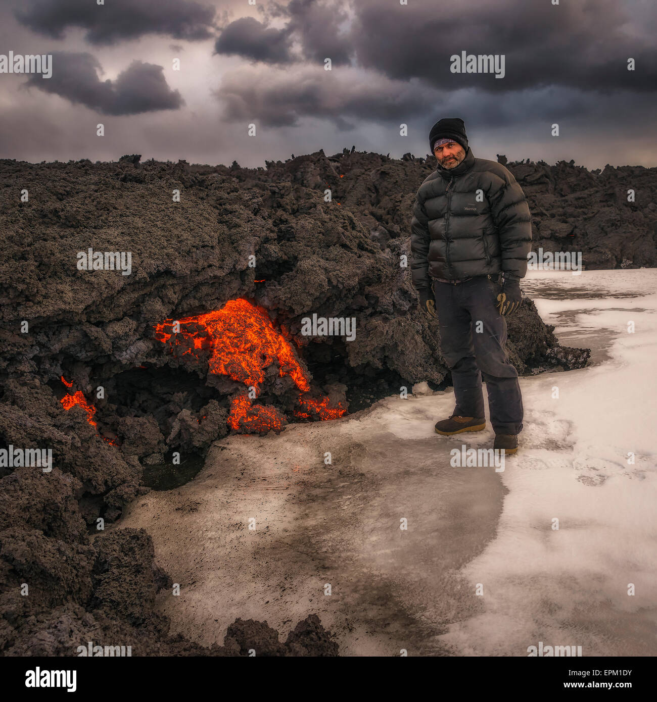 Volcano eruption man hi-res stock photography and images - Alamy