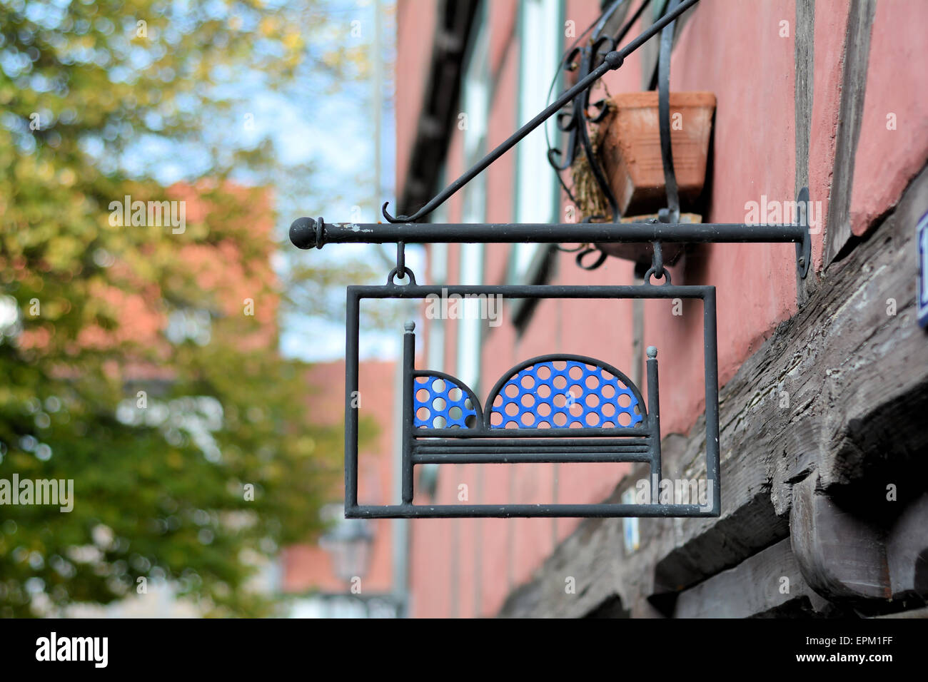 sign for overnight accommodation Stock Photo - Alamy
