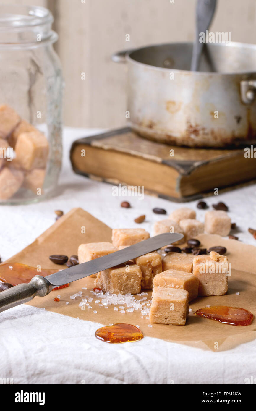 Fudge and coffee beans Stock Photo - Alamy