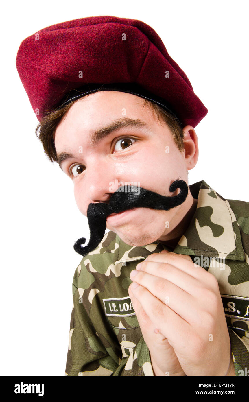 Funny soldier in military concept Stock Photo - Alamy