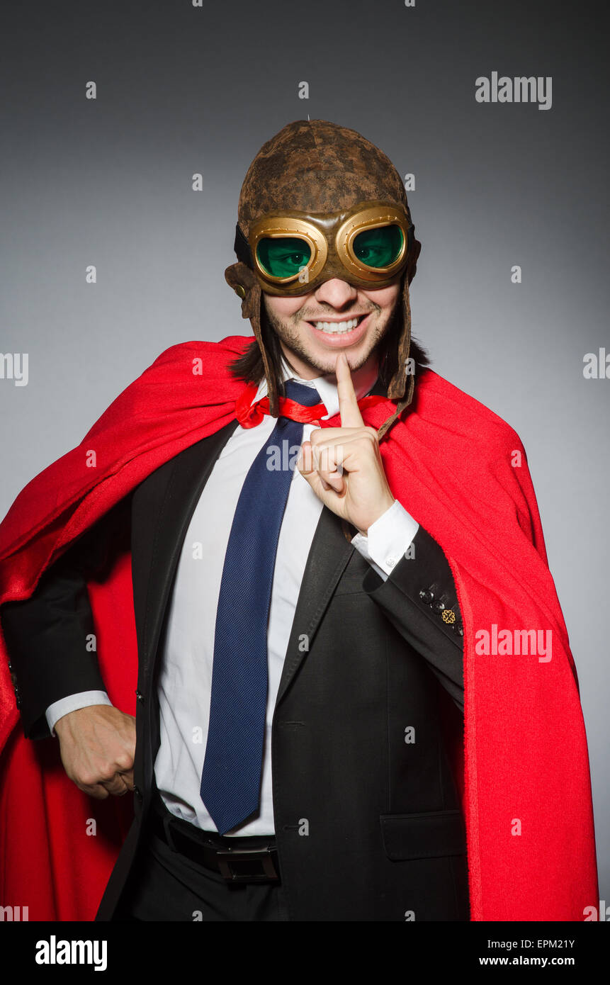 Man wearing red clothing in funny concept Stock Photo - Alamy