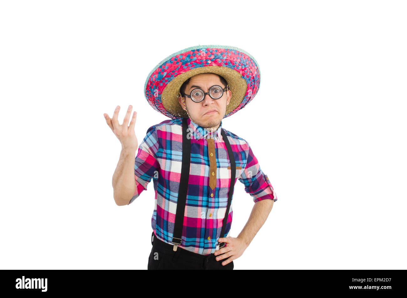 Funny mexican with sombrero in concept Stock Photo - Alamy