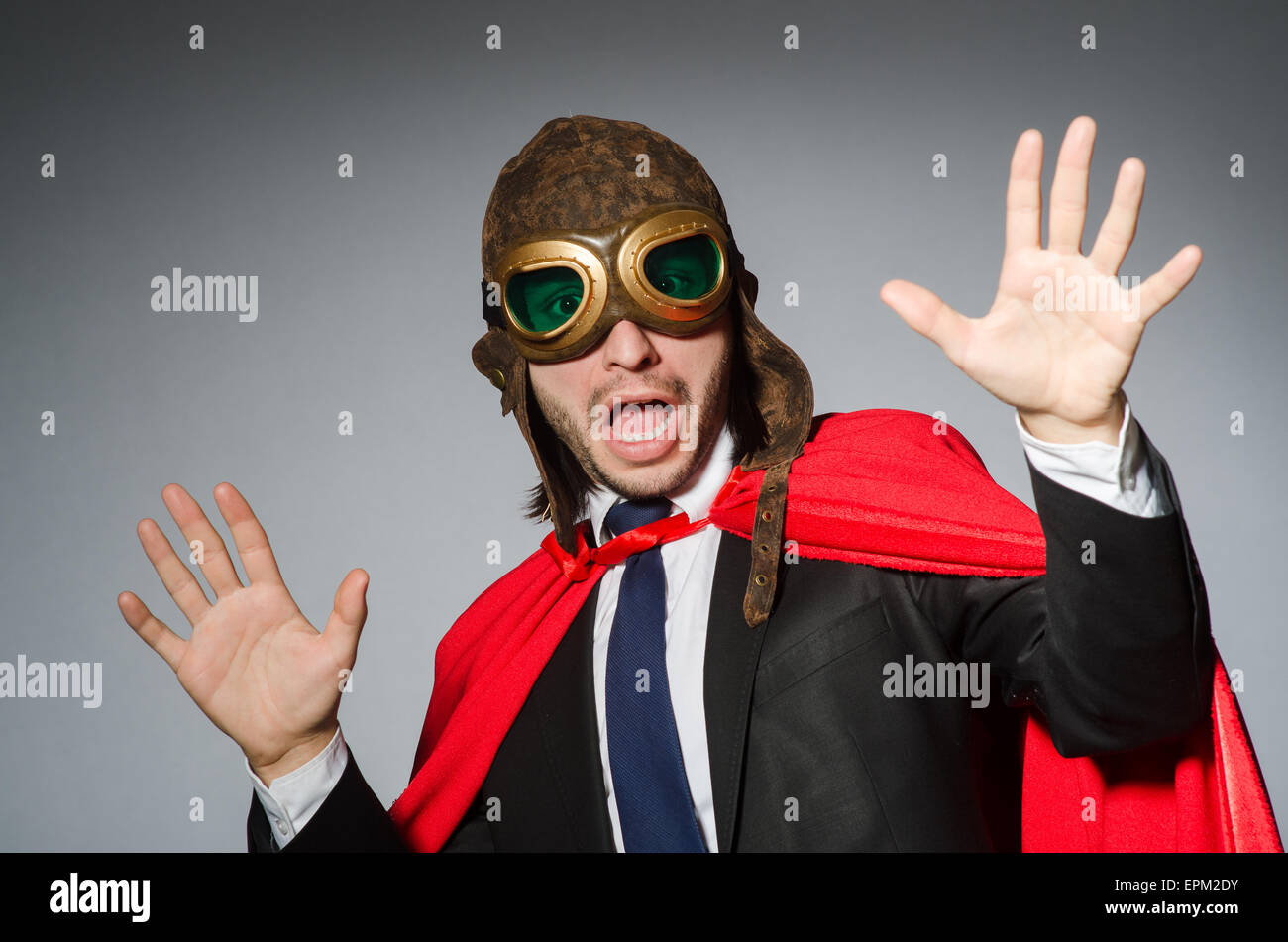 Man wearing red clothing in funny concept Stock Photo - Alamy