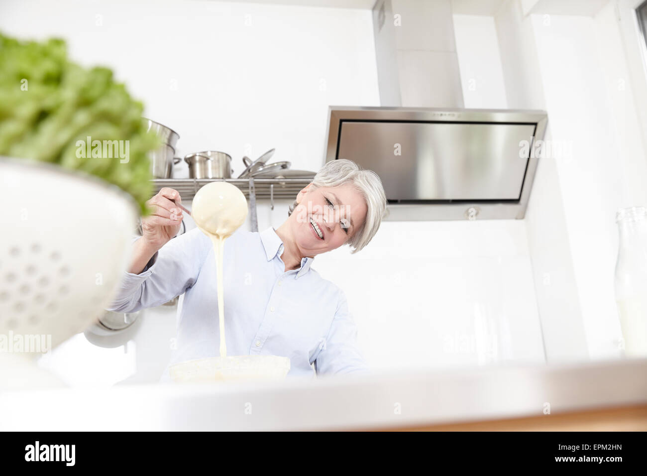 Mature woman flowing hair hi-res stock photography and images - Alamy