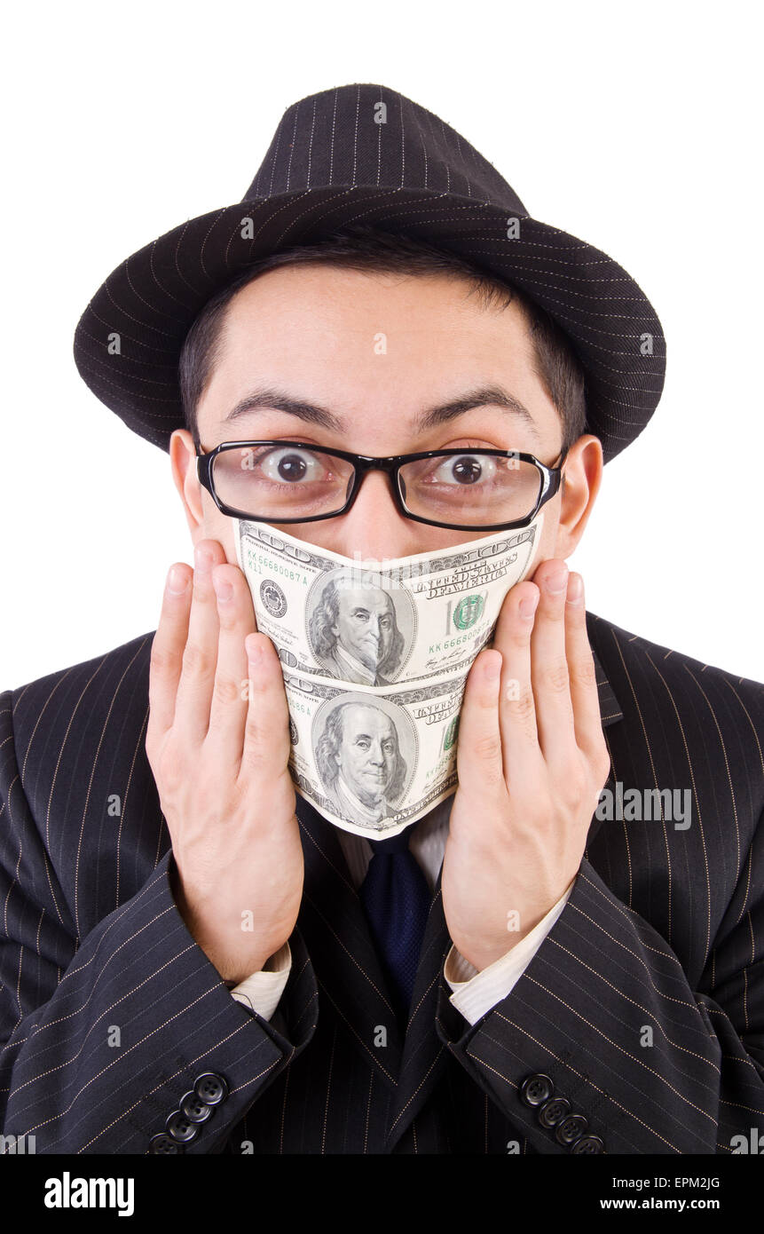 Funny gentleman in striped suit isolated on white Stock Photo - Alamy