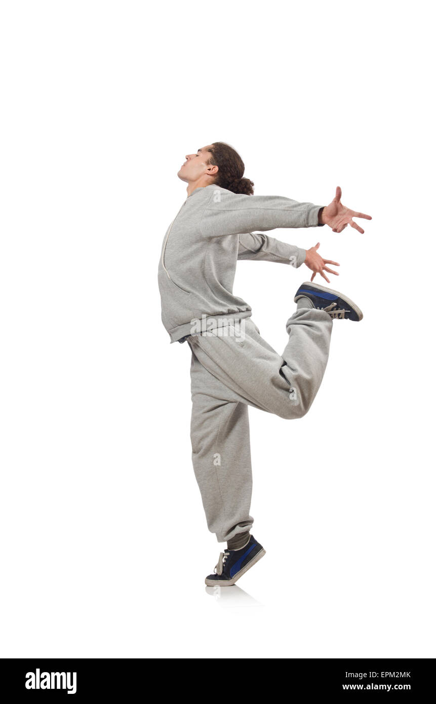 Man dancing isolated on the white Stock Photo - Alamy