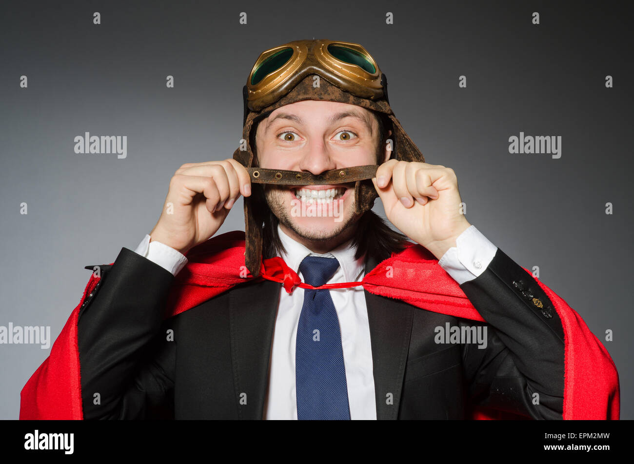 Man wearing red clothing in funny concept Stock Photo - Alamy