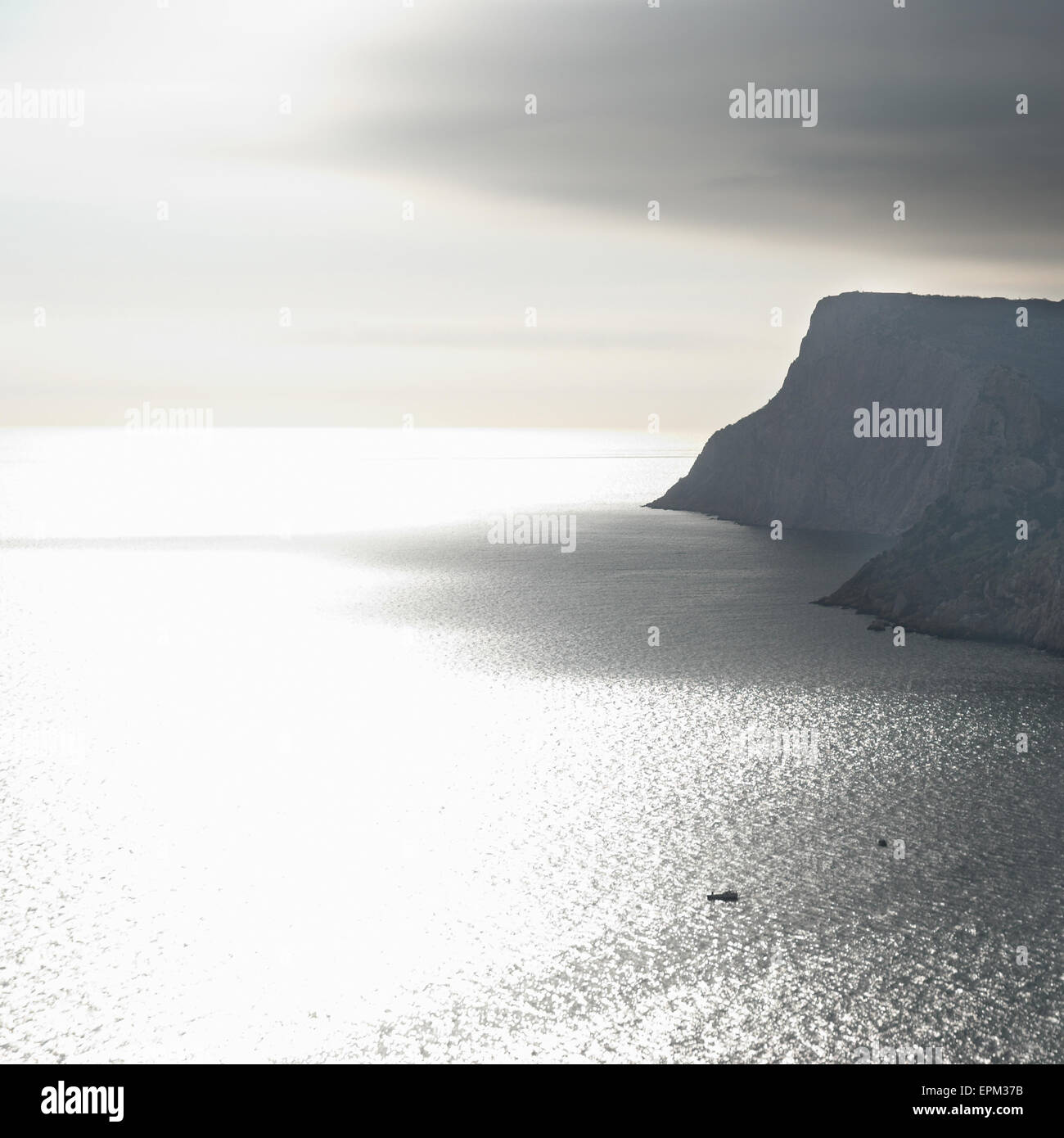 Calm seascape with stormy sky Stock Photo - Alamy