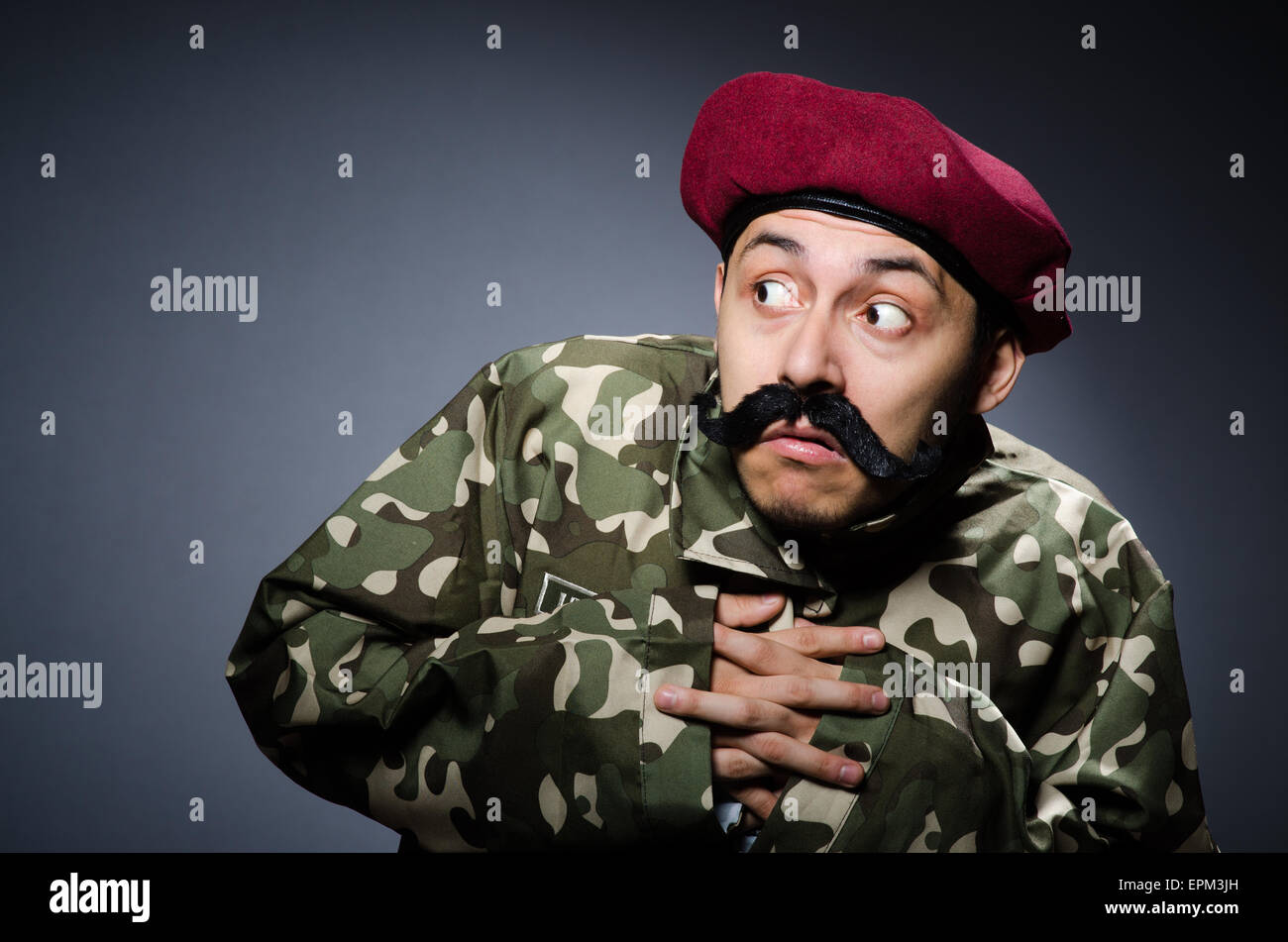 Funny soldier in military concept Stock Photo - Alamy