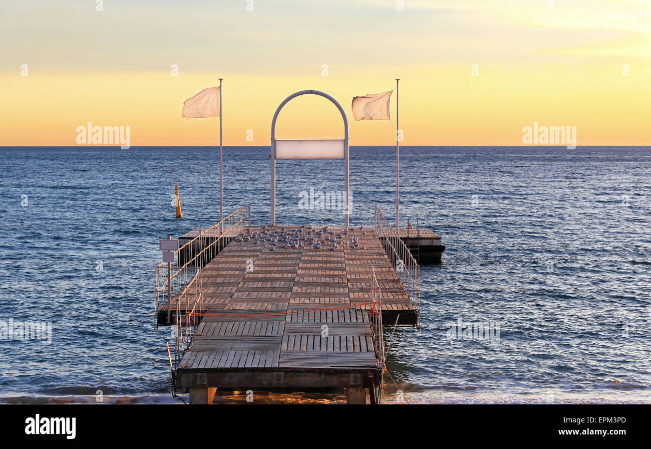 Pier platform at French riviera in Cannes Stock Photo - Alamy