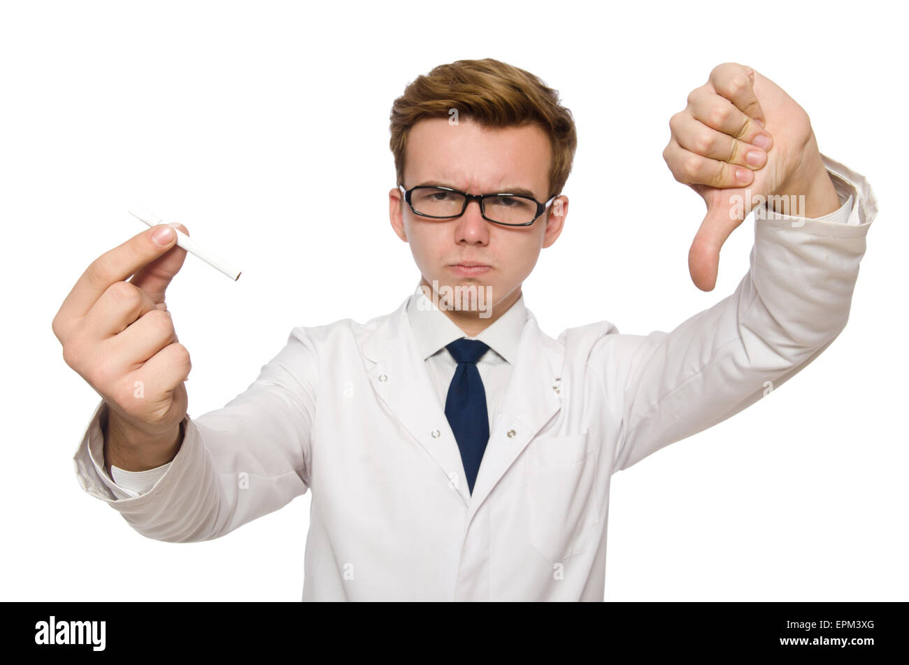 Funny doctor isolated on white Stock Photo - Alamy