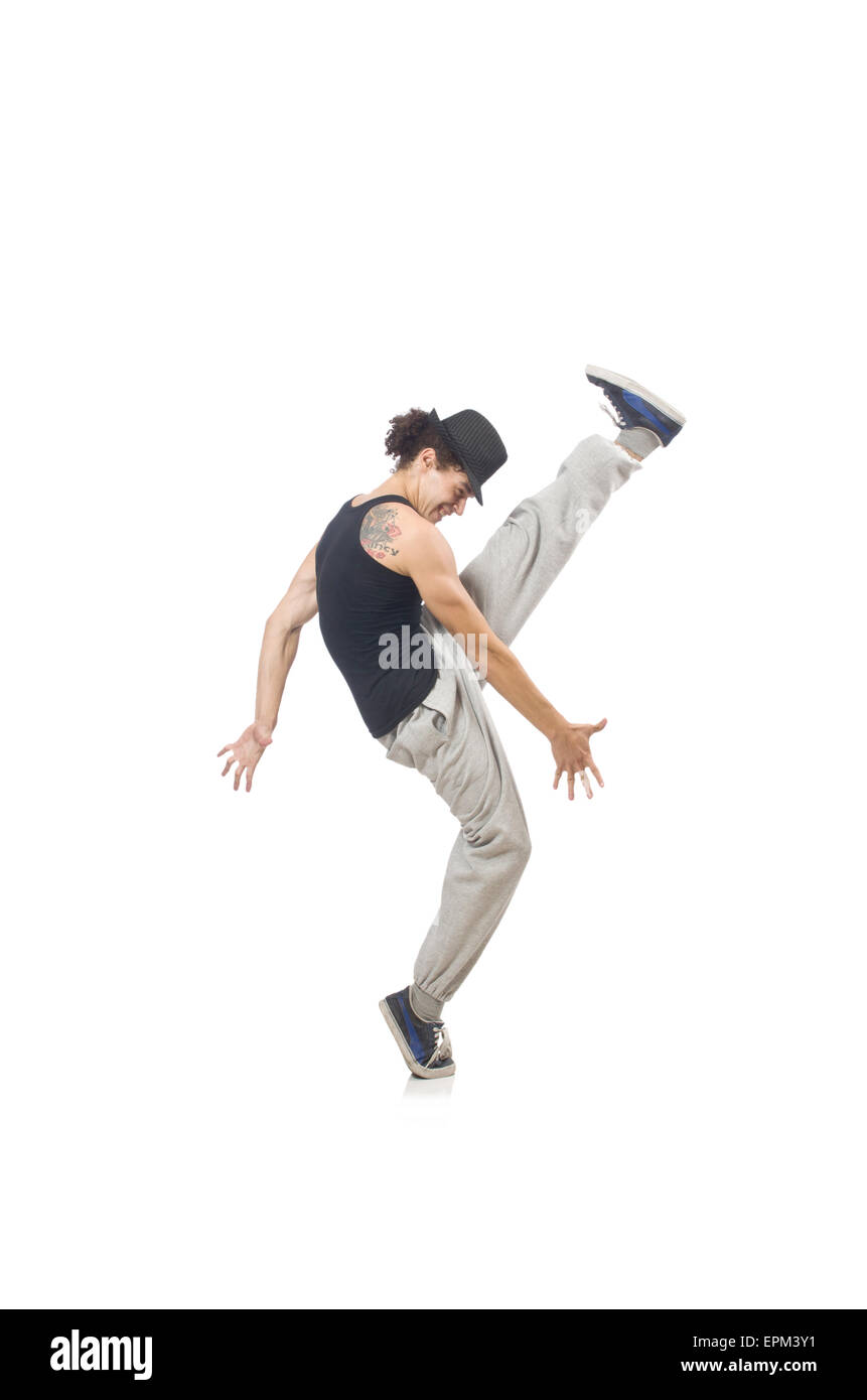 Man dancing isolated on the white Stock Photo - Alamy