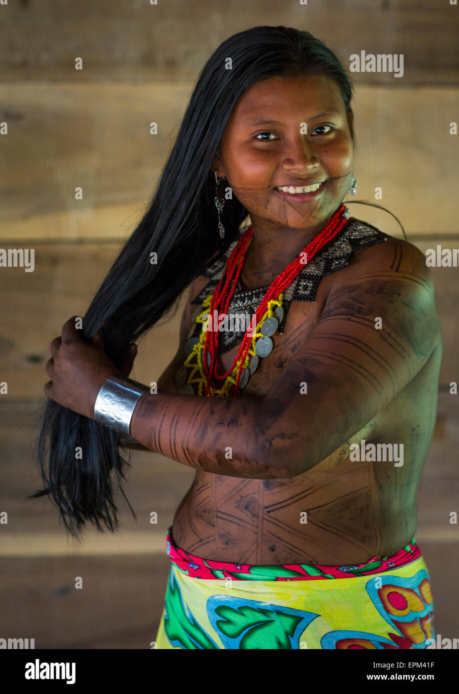 Panama, Darien Province, Bajo Chiquito, Woman Of The Native Indian ...