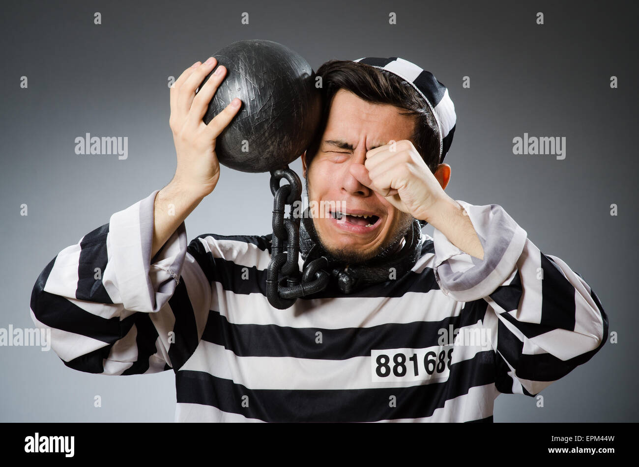 Prison inmate in funny concept Stock Photo - Alamy