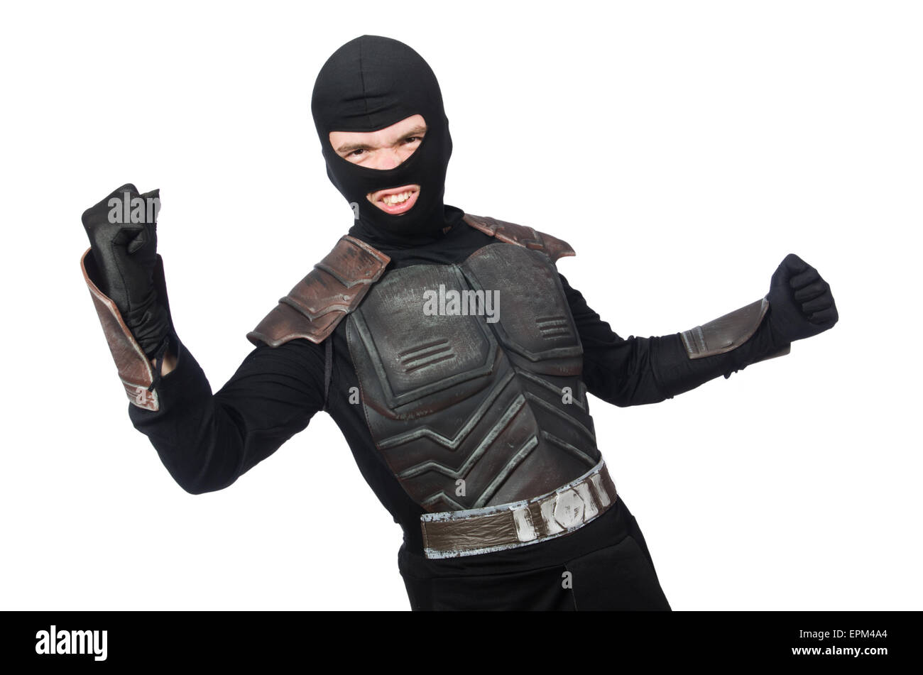 Funny ninja isolated on the white background Stock Photo - Alamy