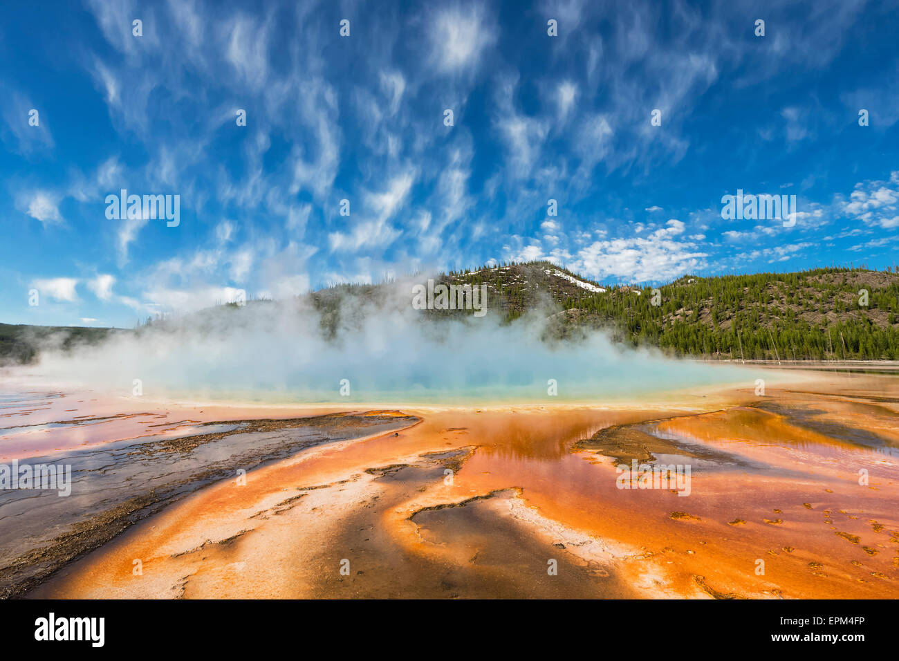 USA, Yellowstone National Park, Lower Geyser Basin, Midway Geyser Basin ...