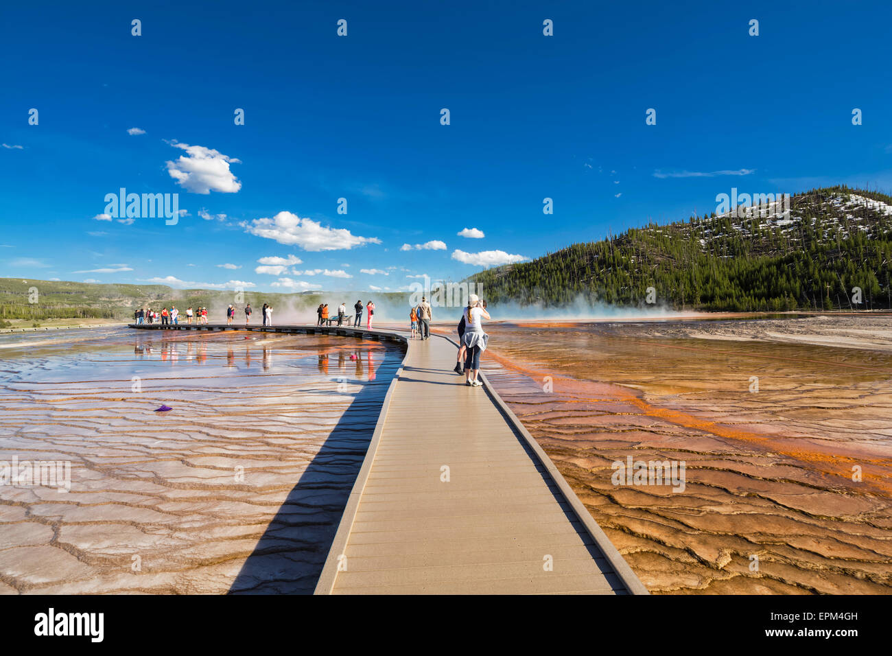 USA, Yellowstone National Park, Lower Geyser Basin, Midway Geyser Basin ...