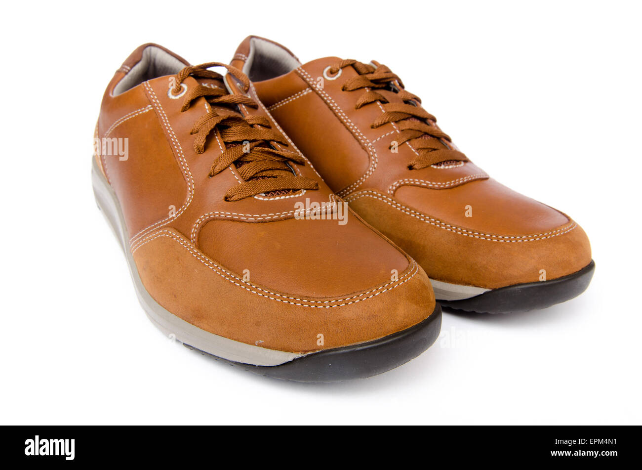Male shoes isolated on white background Stock Photo - Alamy