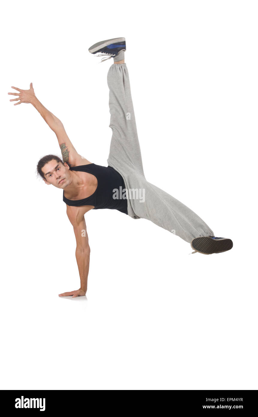 Man dancing isolated on the white Stock Photo - Alamy