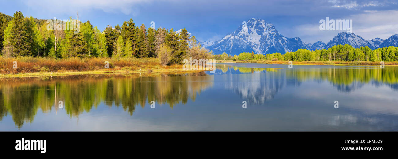 USA, Wyoming, Grand Teton National Park, Jackson Lake mit Teton Range ...
