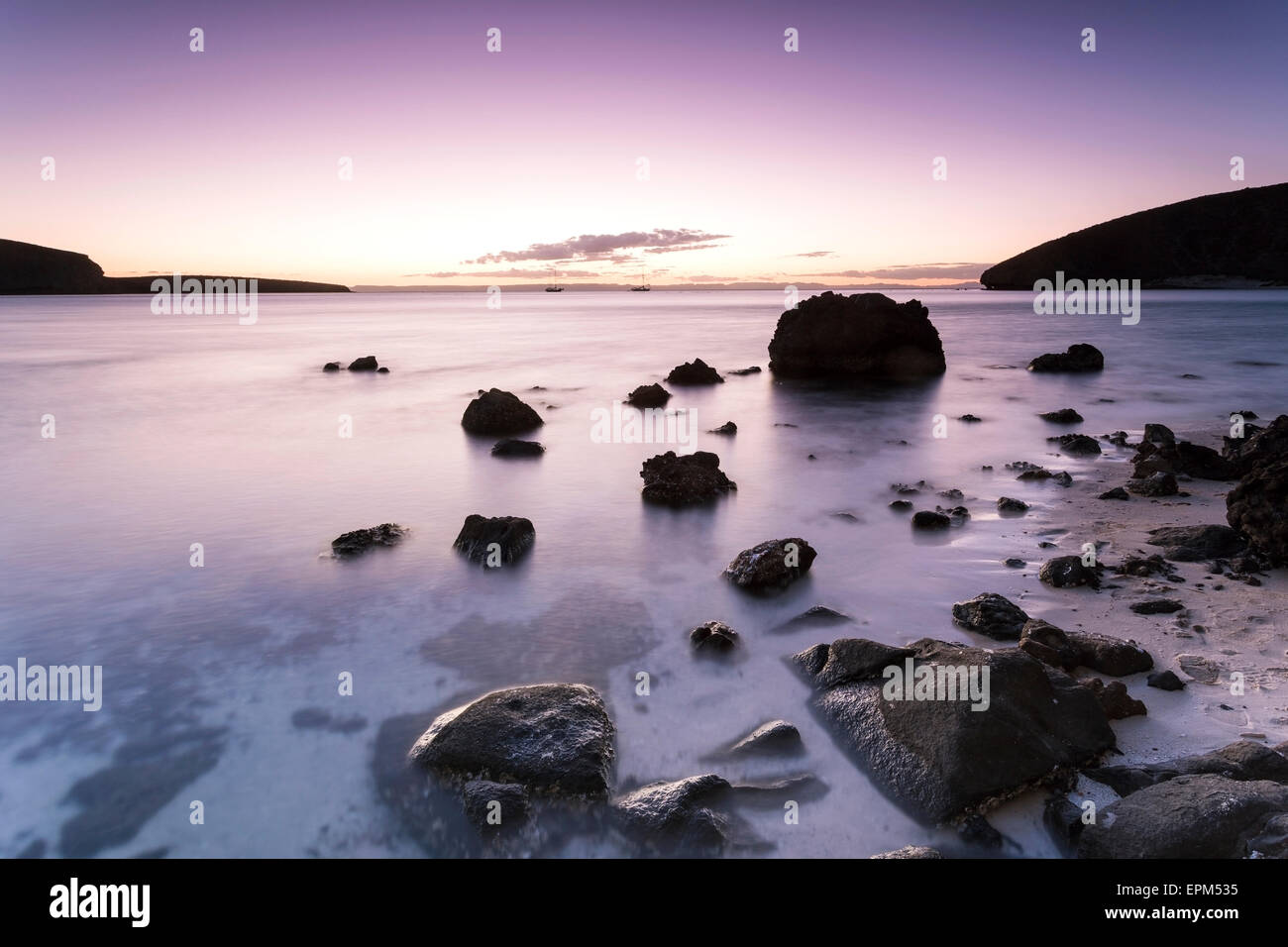 Mexico, Baja California Sur, La Paz, Playa Balandra at twilight Stock ...