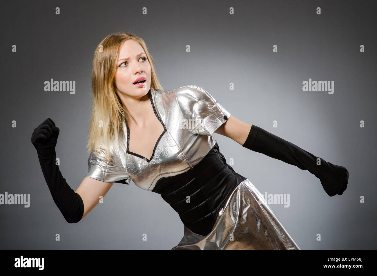 Tech woman in futuristic concept Stock Photo - Alamy