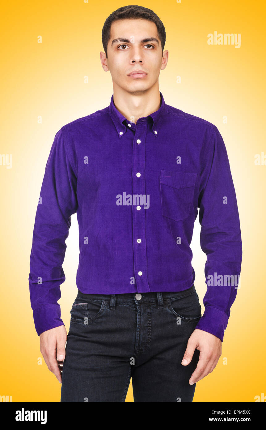 Male model with shirt isolated on white Stock Photo - Alamy