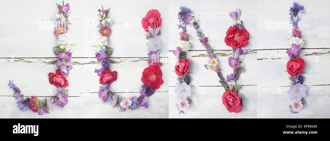 Writing made of flowers Stock Photo - Alamy