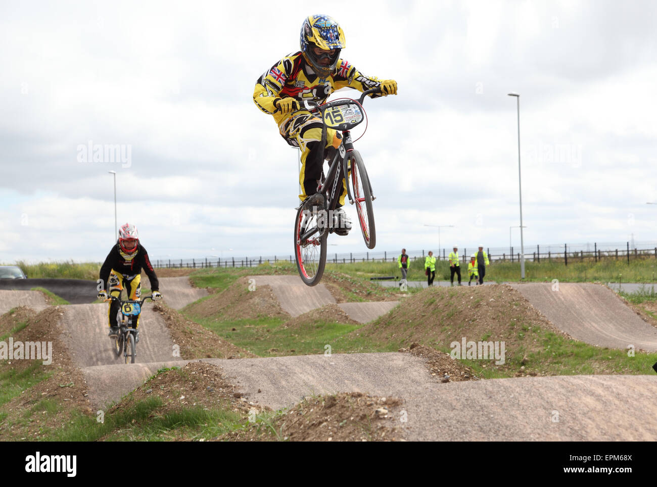 International BMX bike teams practice at the new Gravesend Cyclopark ...