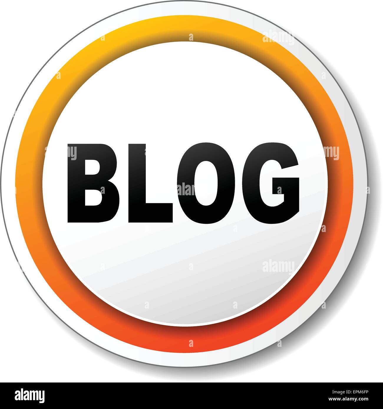 illustration of white and orange icon for blog Stock Vector Image & Art ...