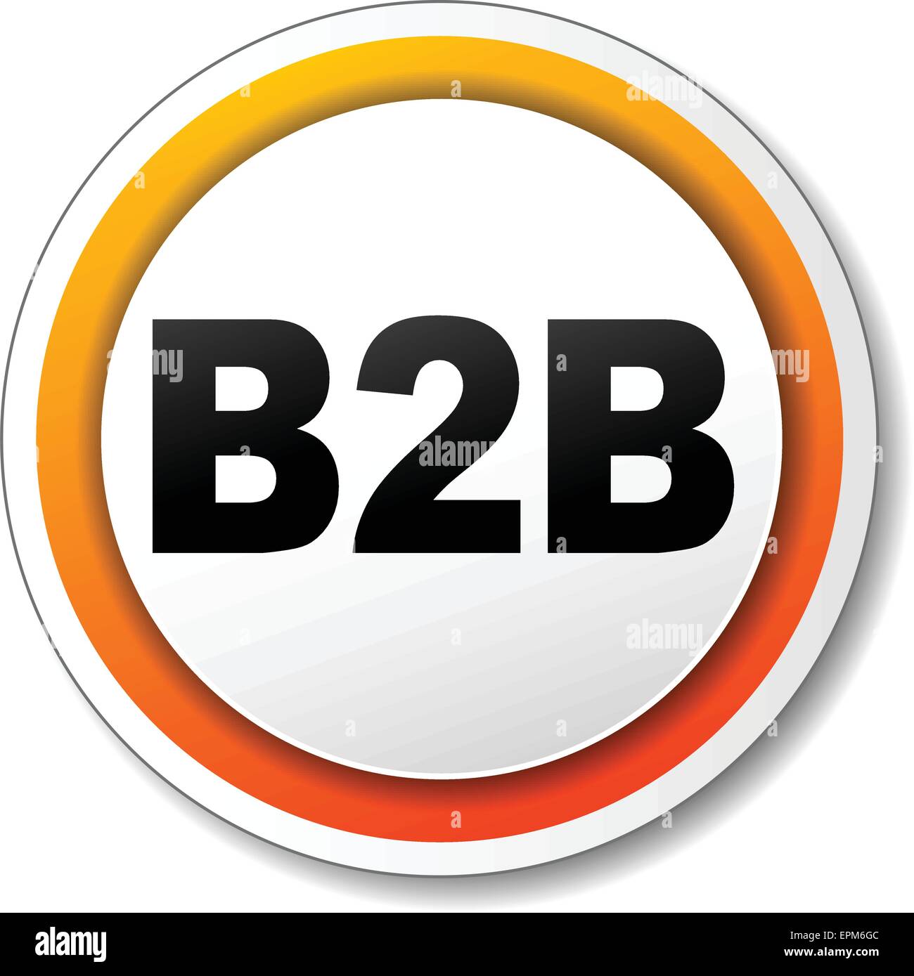 illustration of white and orange icon for b2b Stock Vector Image & Art ...