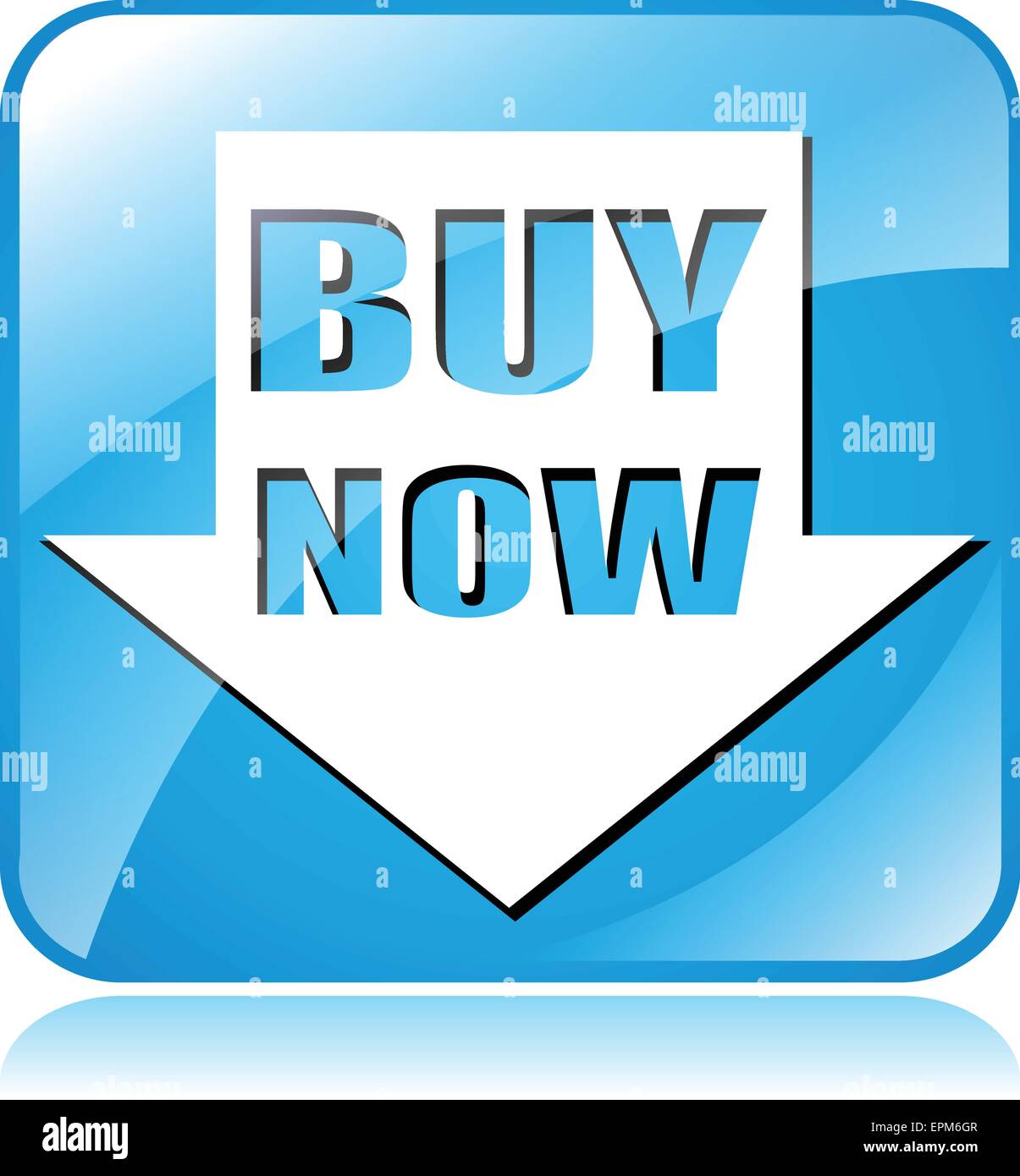 illustration of blue square icon for buy now Stock Vector Image & Art ...