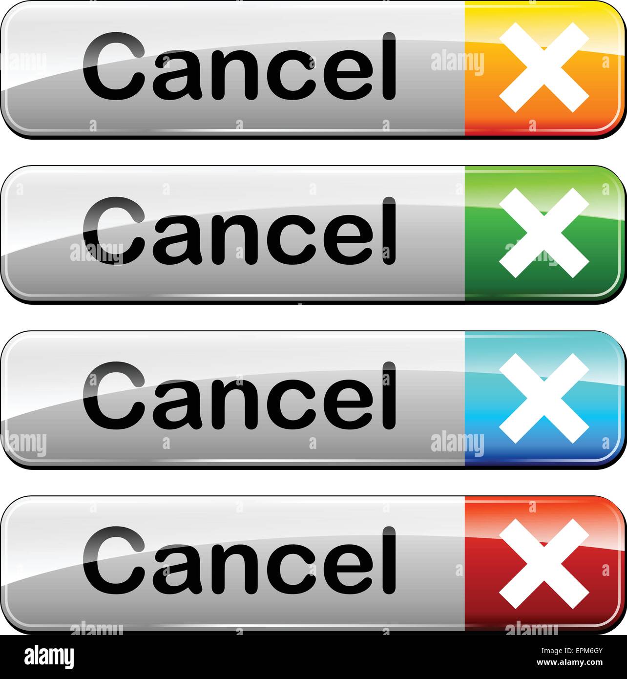 illustration of four cancel design web buttons Stock Vector Image & Art ...