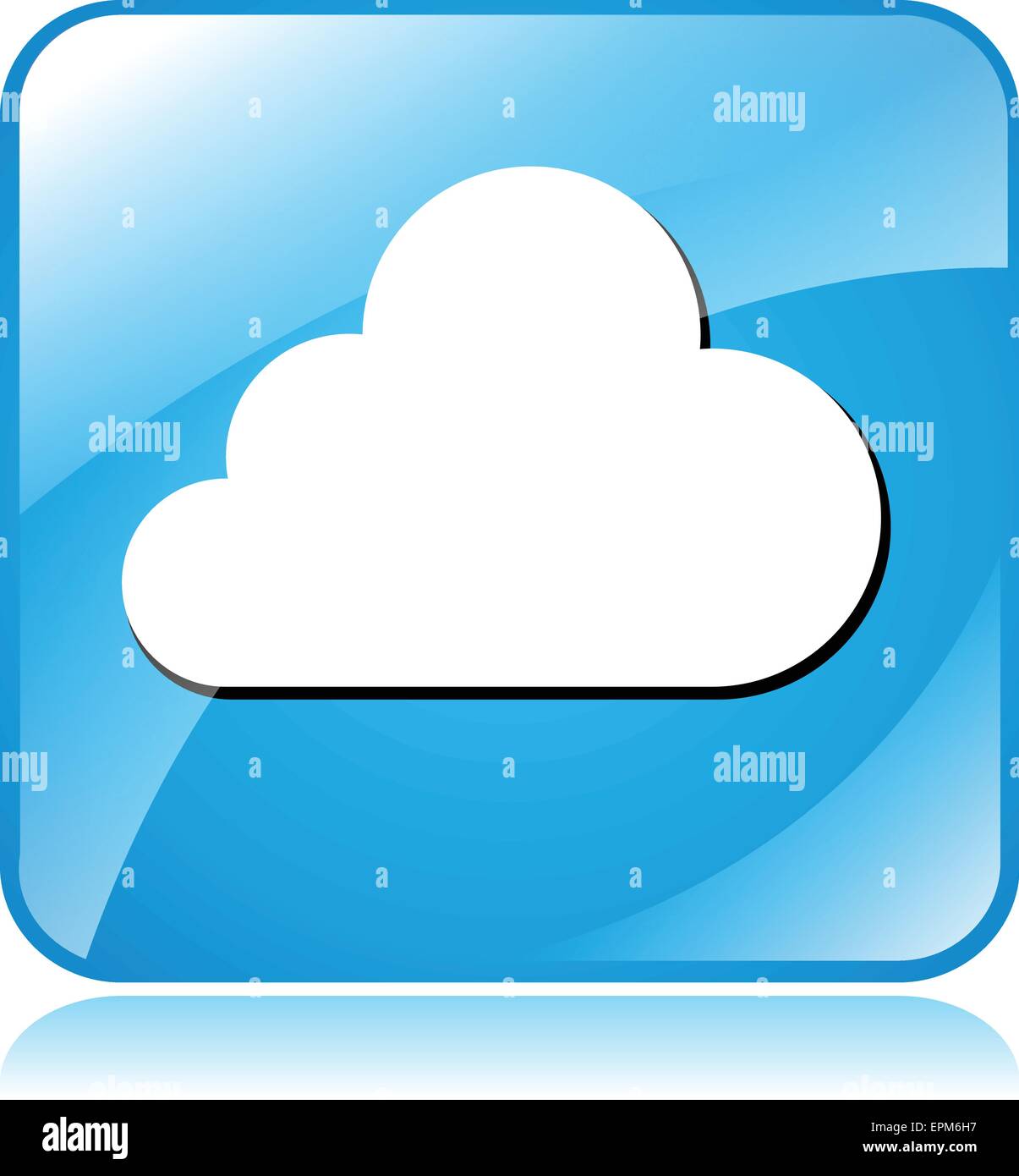 illustration of blue square icon for cloud Stock Vector Image & Art - Alamy