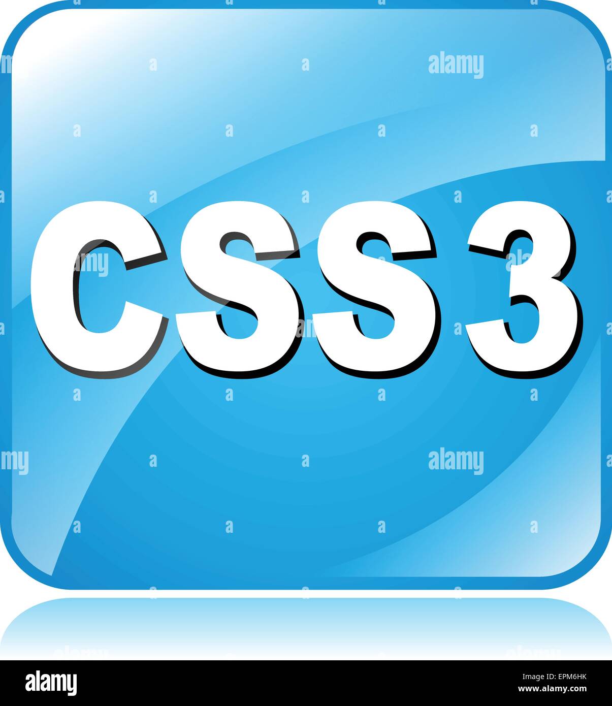 illustration of blue square icon for css3 Stock Vector Image & Art - Alamy