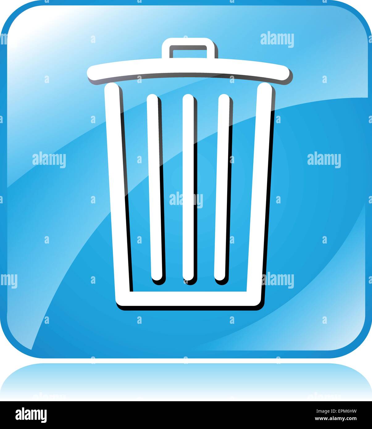 illustration of blue square icon for delete Stock Vector Image & Art ...