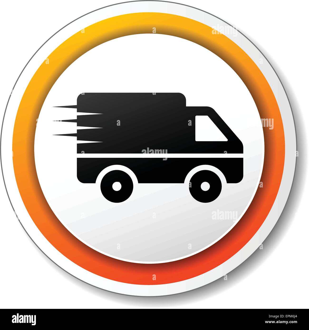 illustration of white and orange icon for van Stock Vector Image & Art ...