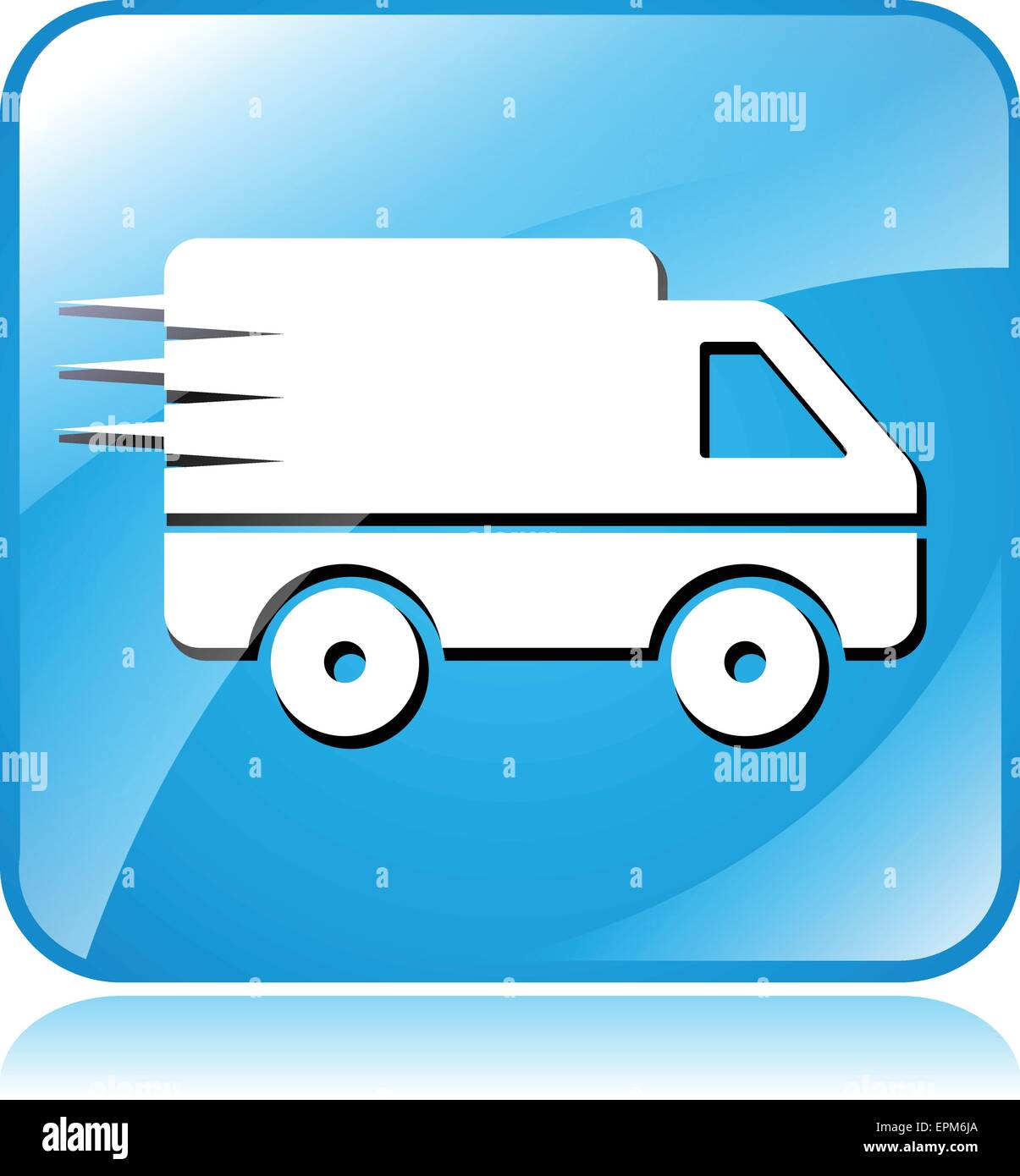 illustration of blue square icon for van Stock Vector Image & Art - Alamy