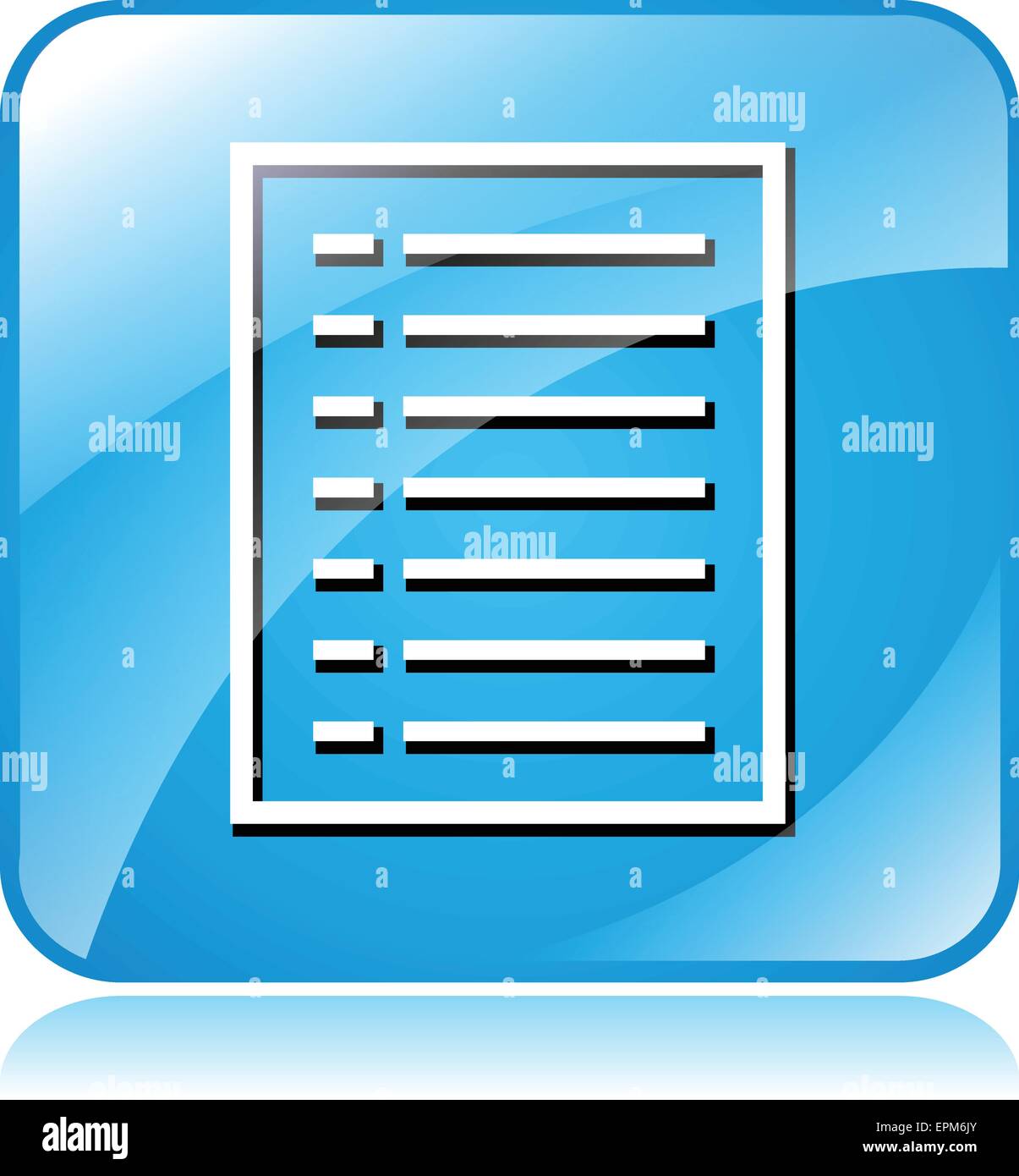 illustration of blue square icon for document Stock Vector Image & Art ...