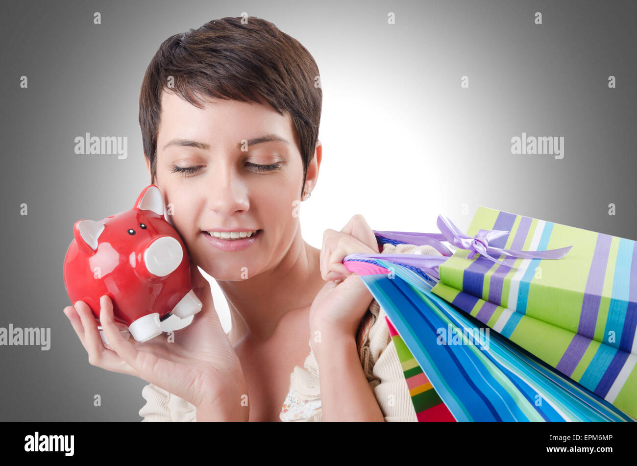 Girl after the shopping spree Stock Photo - Alamy
