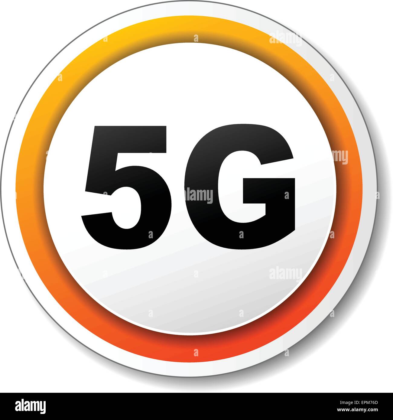 illustration of white and orange icon for five g Stock Vector Image ...