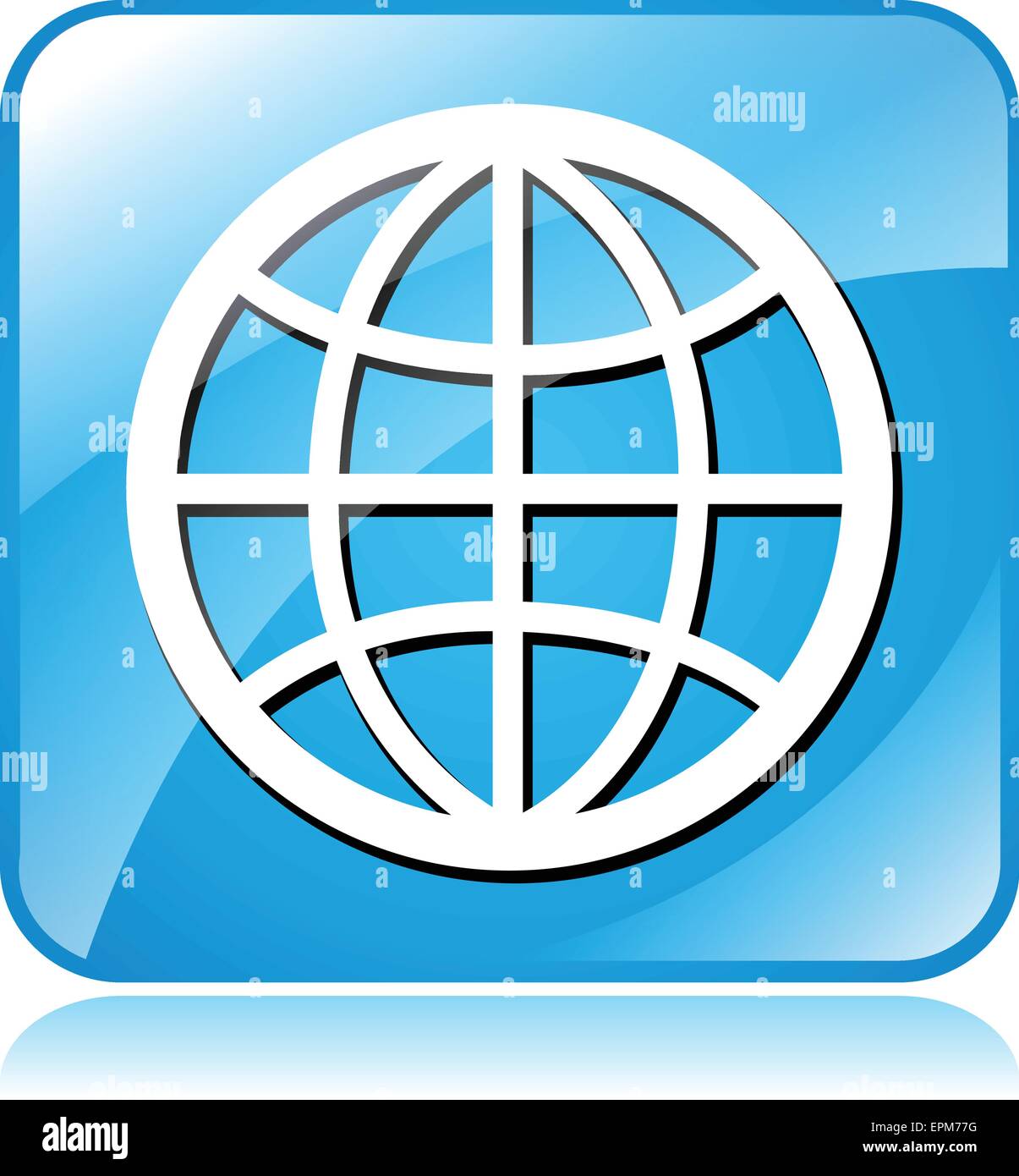 illustration of blue square icon for earth Stock Vector Image & Art - Alamy