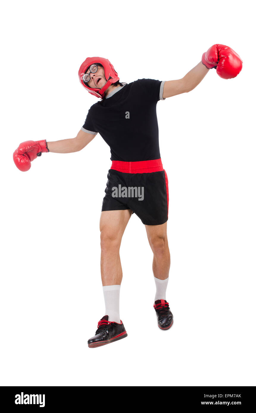 Funny boxer isolated on the white Stock Photo - Alamy
