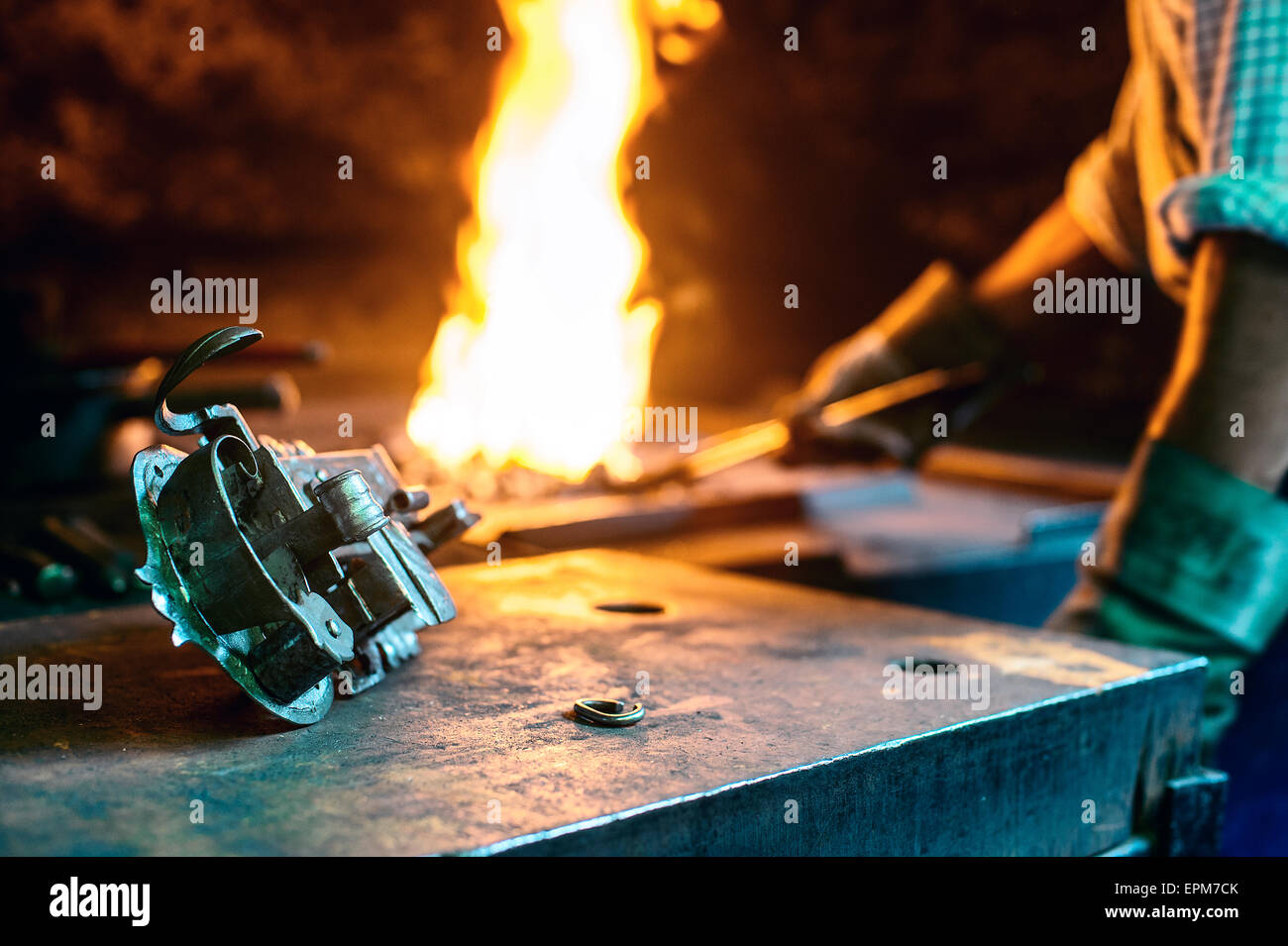 Handcrafted and engraved lock Stock Photo - Alamy