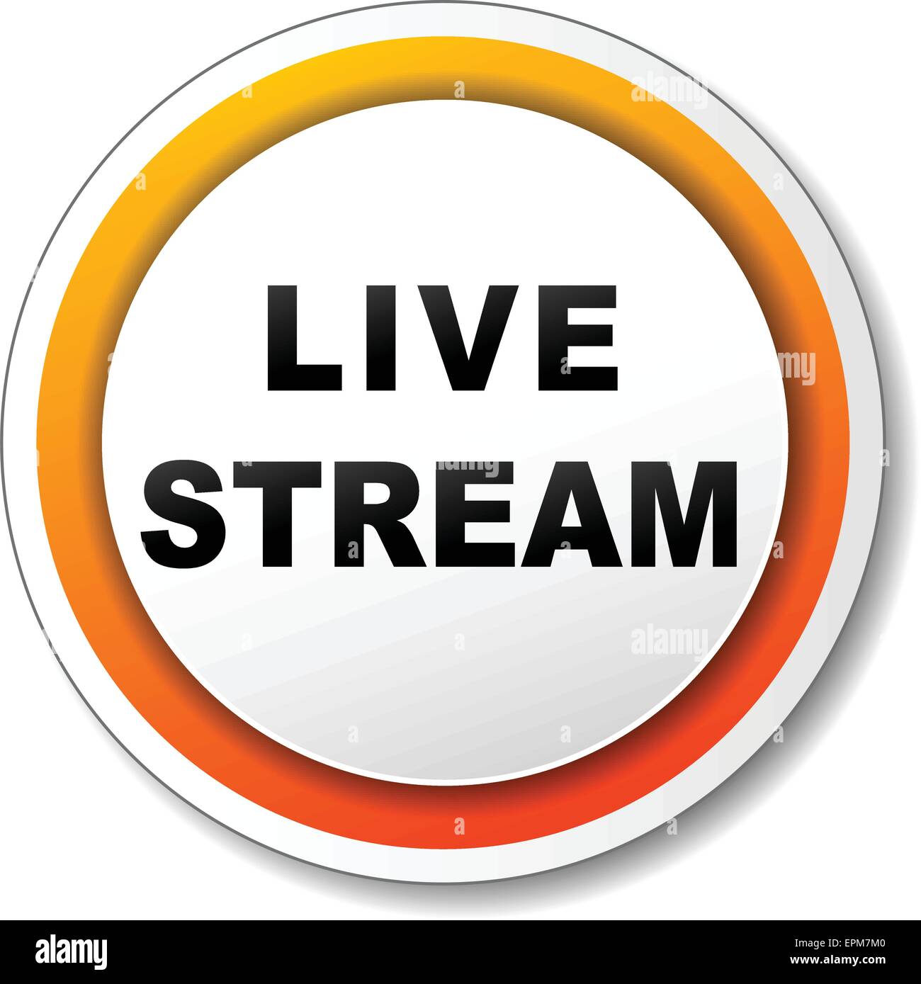 illustration of white and orange icon for live stream Stock Vector ...