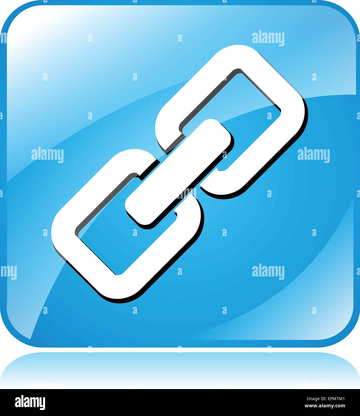illustration of blue square icon for chain Stock Vector Image & Art - Alamy