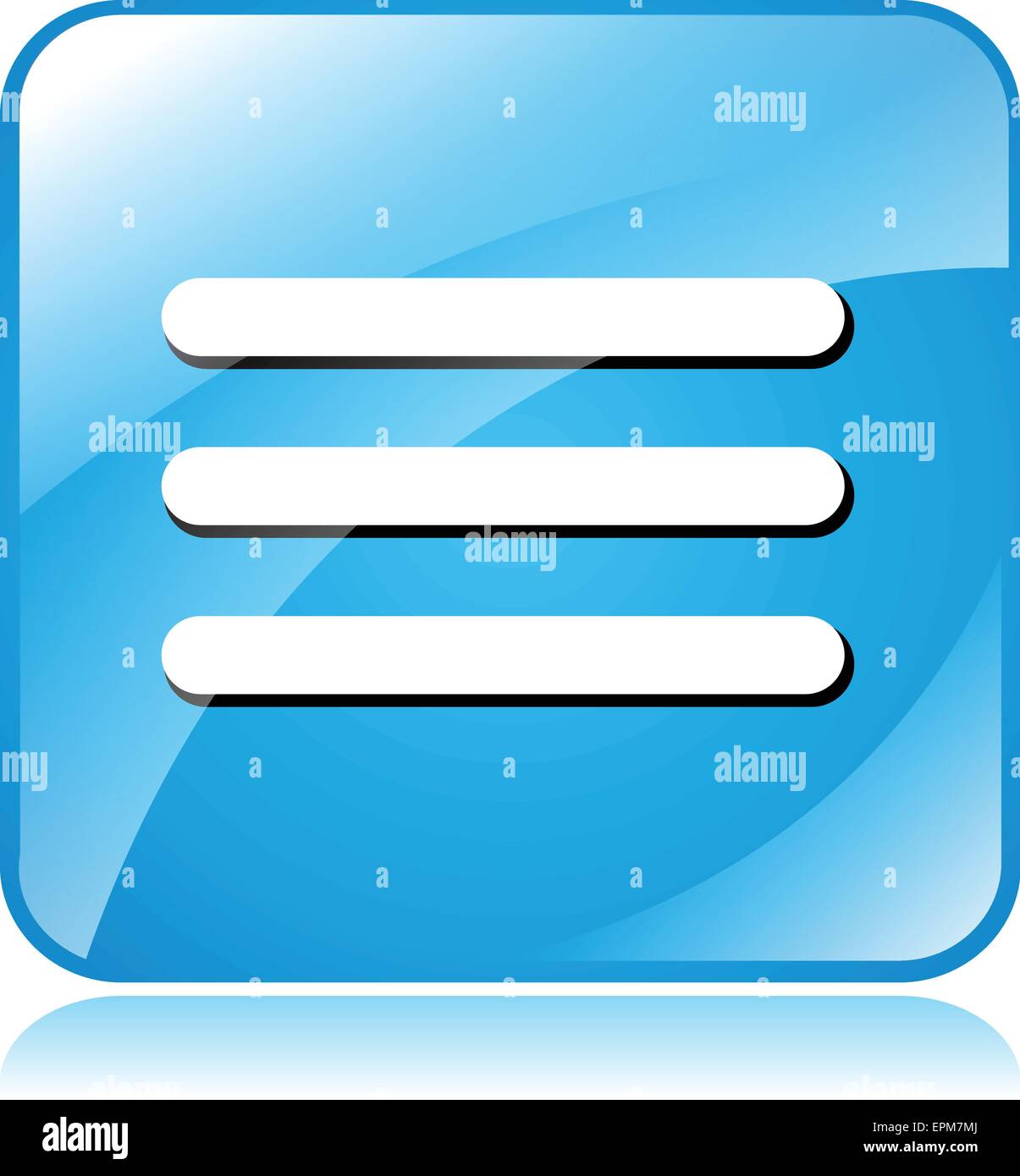 illustration of blue square icon for menu Stock Vector Image & Art - Alamy