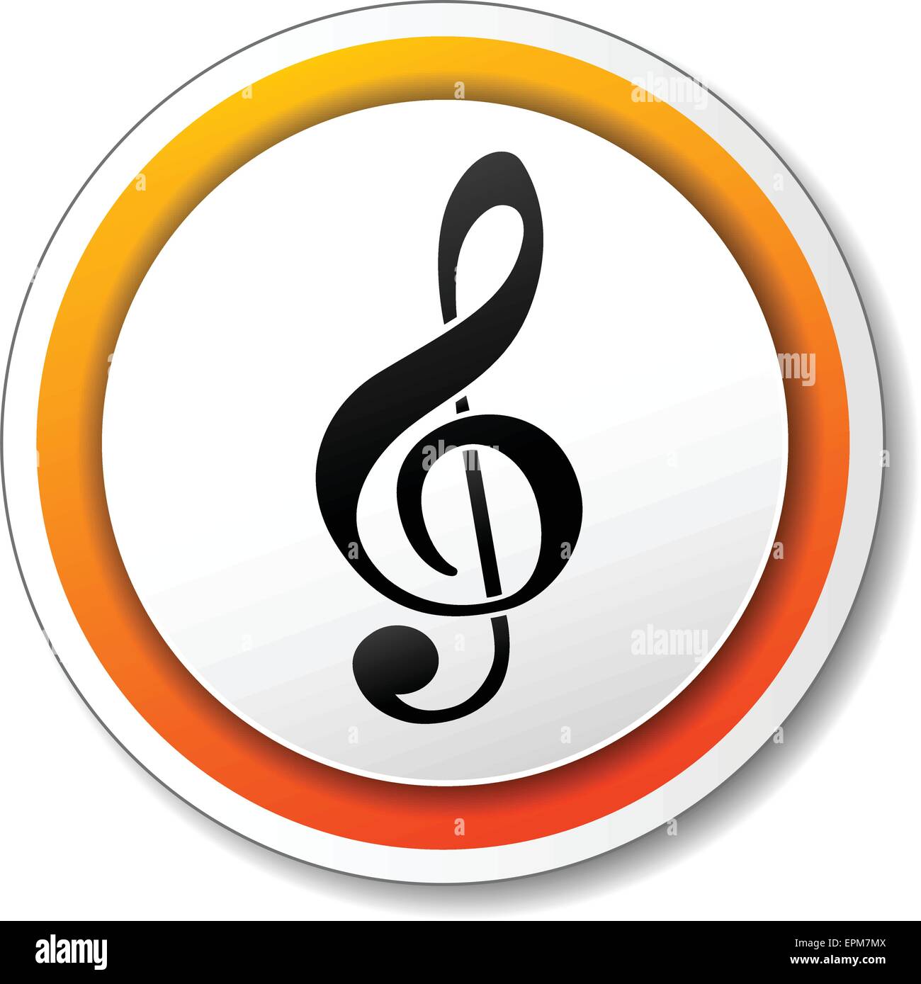 illustration of white and orange icon for music Stock Vector Image ...
