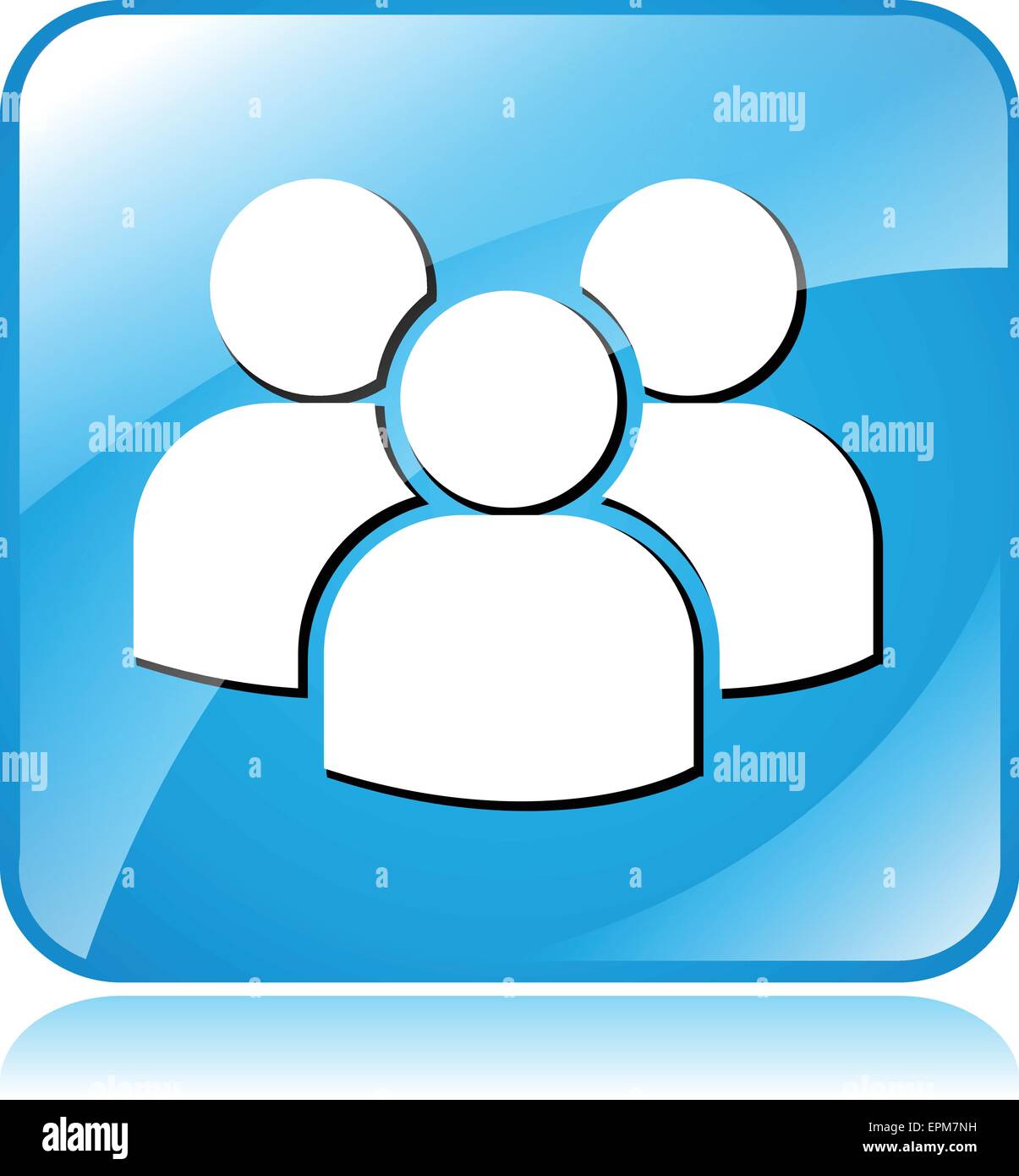 illustration of blue square icon for peoples Stock Vector Image & Art ...