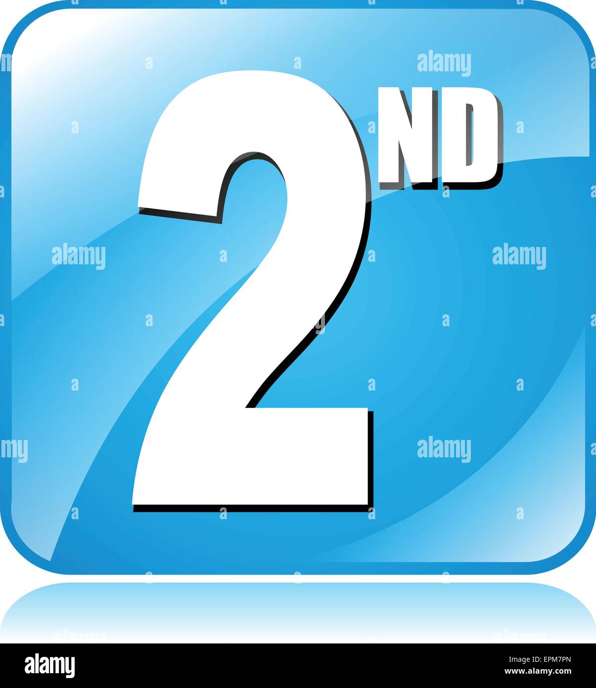 illustration of blue square icon for second Stock Vector Image & Art ...